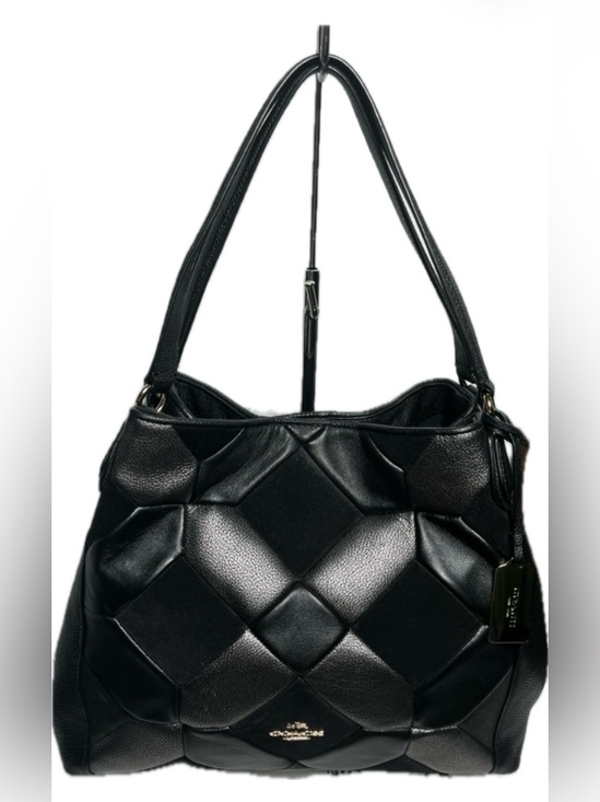 Coach | Bags | Coach Edie Black Quilted Patchwork 3 Types Of Leather ...